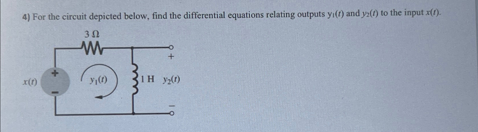 Solved For the circuit depicted below, find the differential | Chegg.com