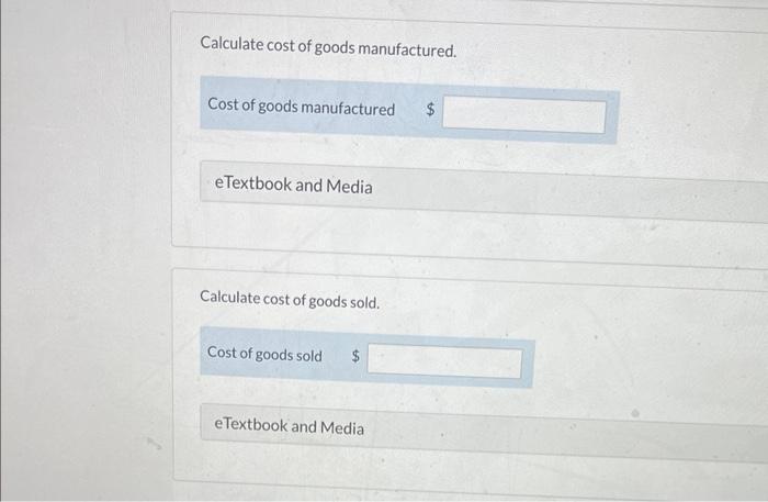 Solved The following costs were incurred by a manufacturing | Chegg.com