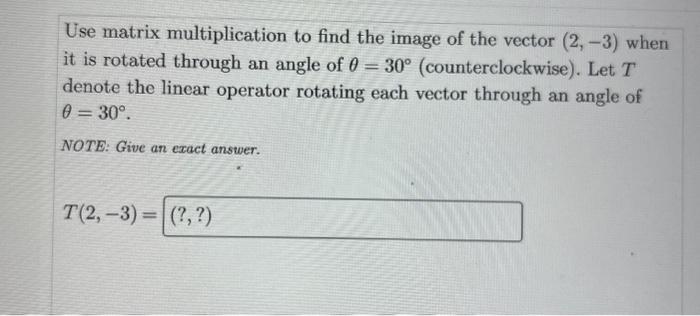 Solved Use matrix multiplication to find the image of the | Chegg.com