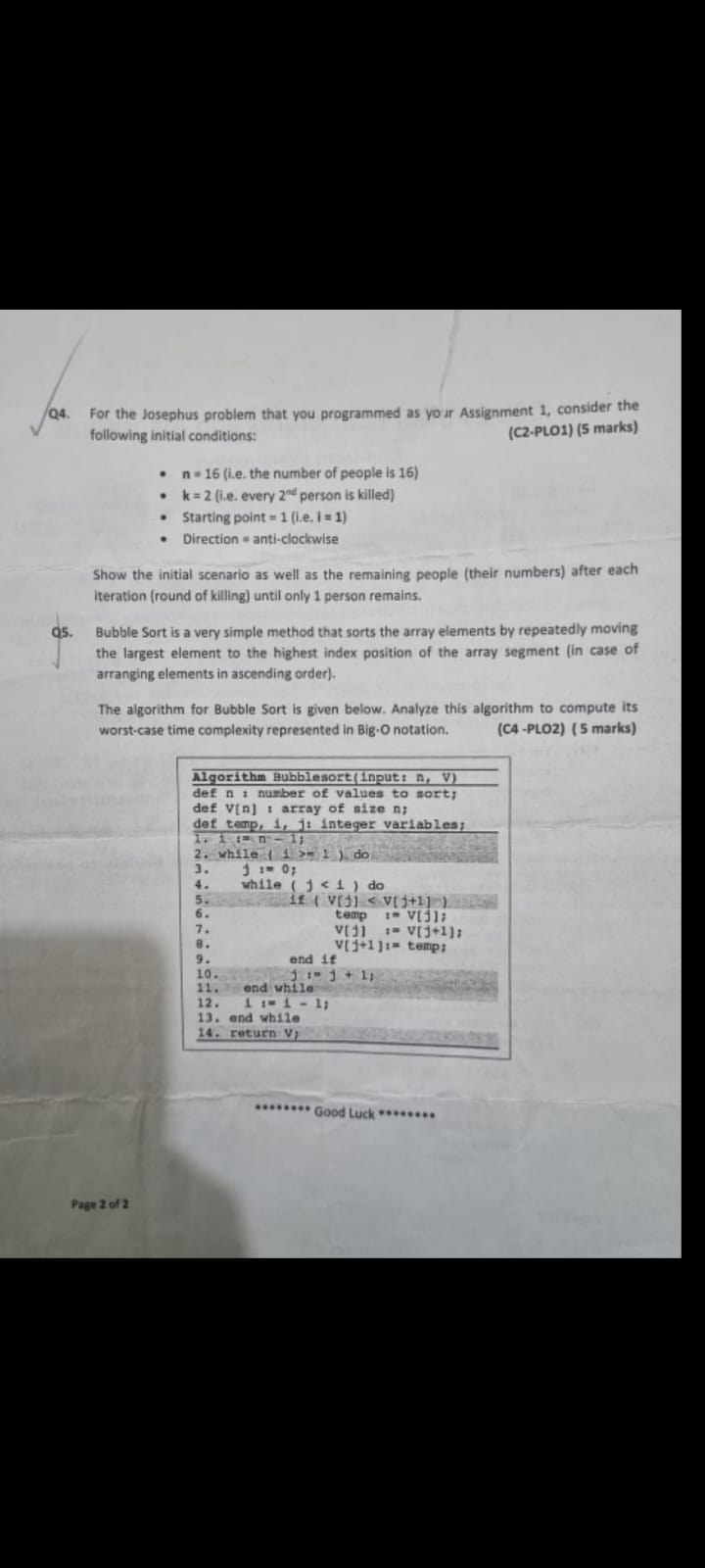 Solved Q4. ﻿For the Josephus problem that you programmed as | Chegg.com