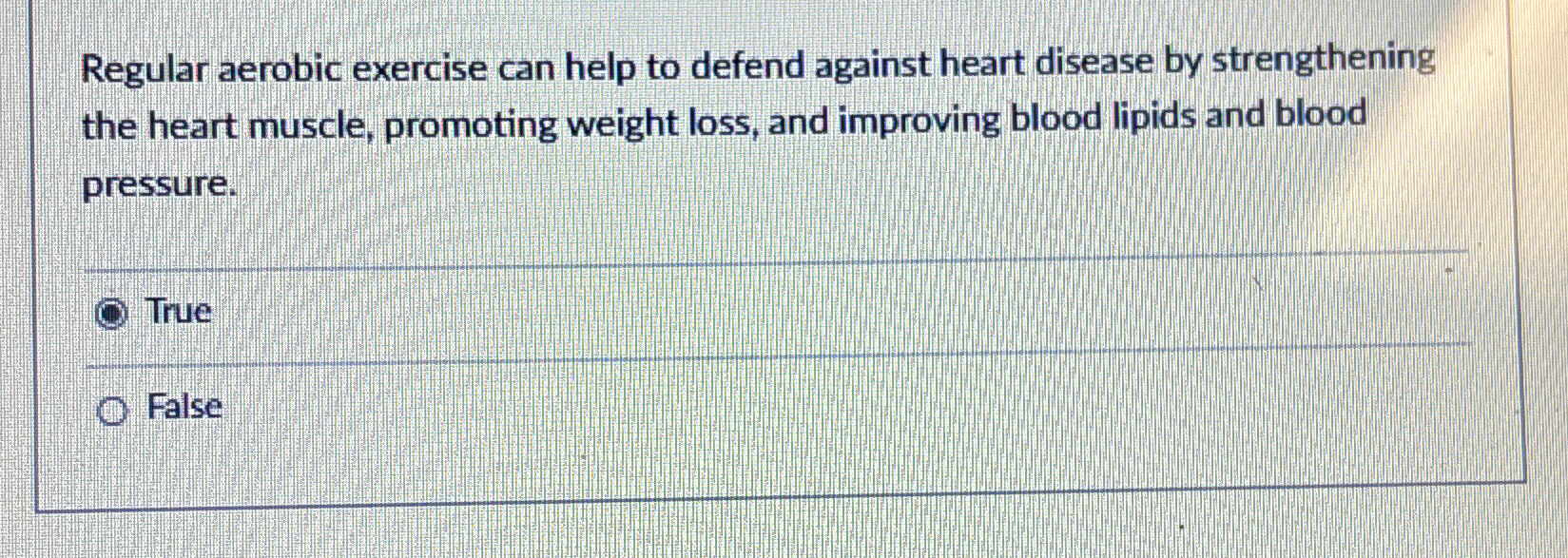Solved Regular aerobic exercise can help to defend against | Chegg.com
