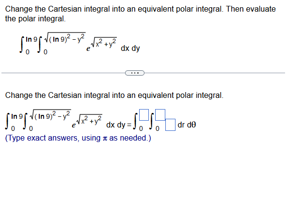 Solved Change the Cartesian integral into an equivalent | Chegg.com