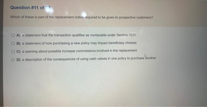 Solved Under Section 1035, what are the tax consequence of' | Chegg.com