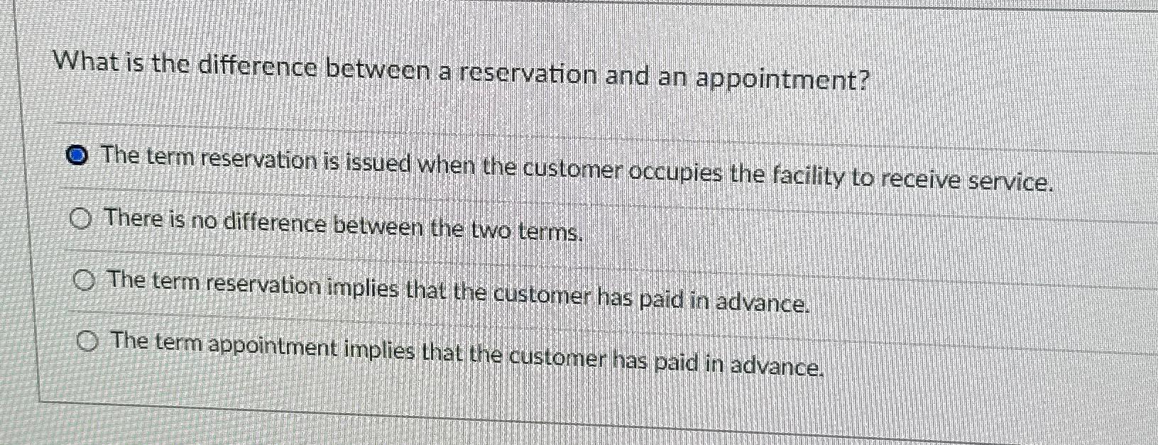 Solved What is the difference between a reservation and an | Chegg.com