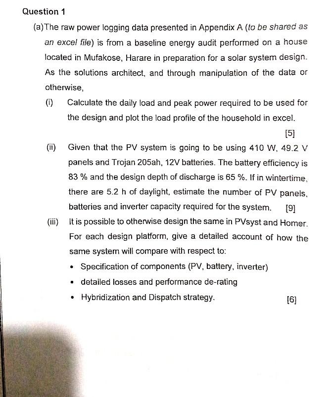 Question 1 (a)The raw power logging data presented in | Chegg.com