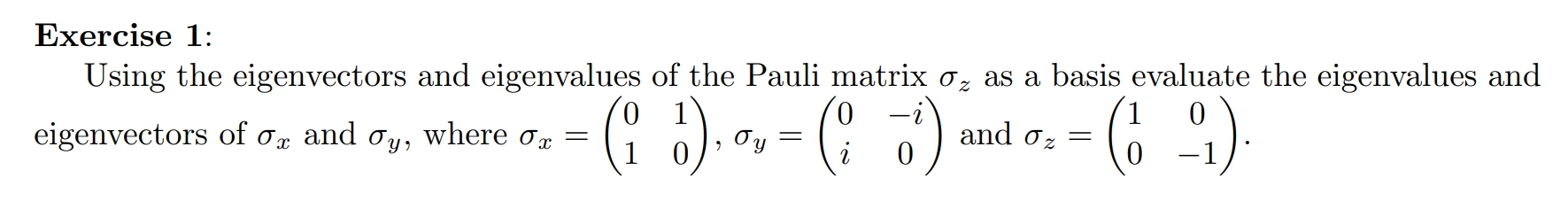 Solved Exercise 1:Using the eigenvectors and eigenvalues of | Chegg.com
