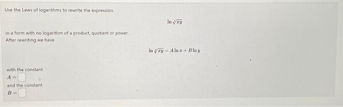 Solved Suppose that u=log(2) and v=log(5). Find possible | Chegg.com