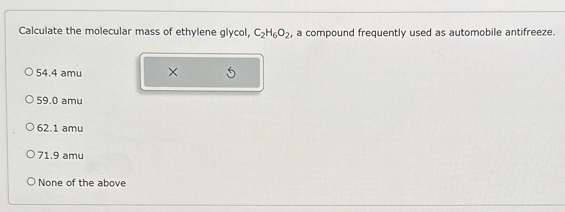 Solved Calculate the molecular mass of ethylene glycol, | Chegg.com