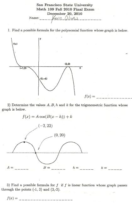 Solved Find a possible formula for the polynomial function | Chegg.com