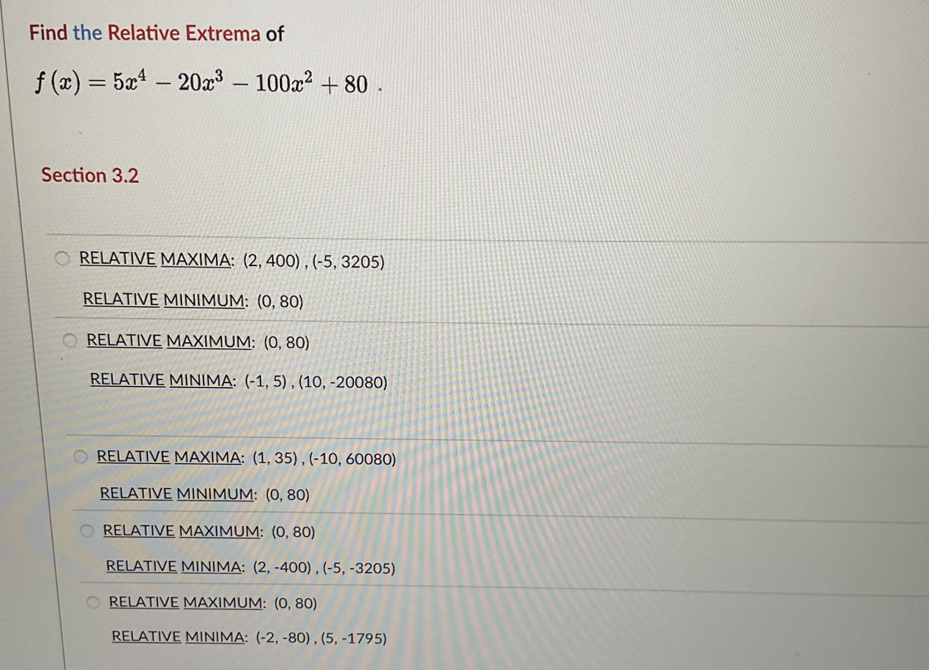 Solved Find the Relative Extrema | Chegg.com