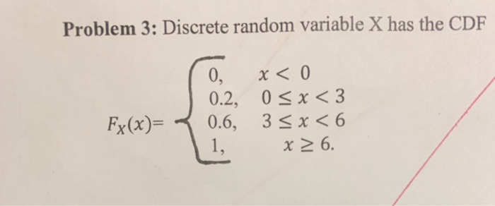 Solved Problem 3: Discrete random variable X has the CDF x