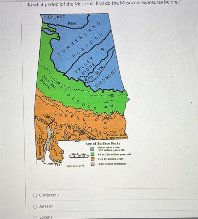 Solved To what period (of the Mesozoic Era) do the Mesozoic | Chegg.com