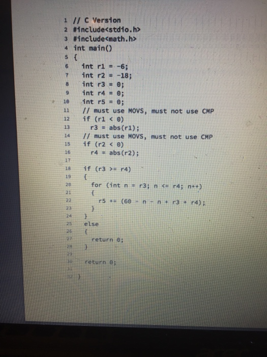 Solved I am using arm programming to translate to assembly | Chegg.com