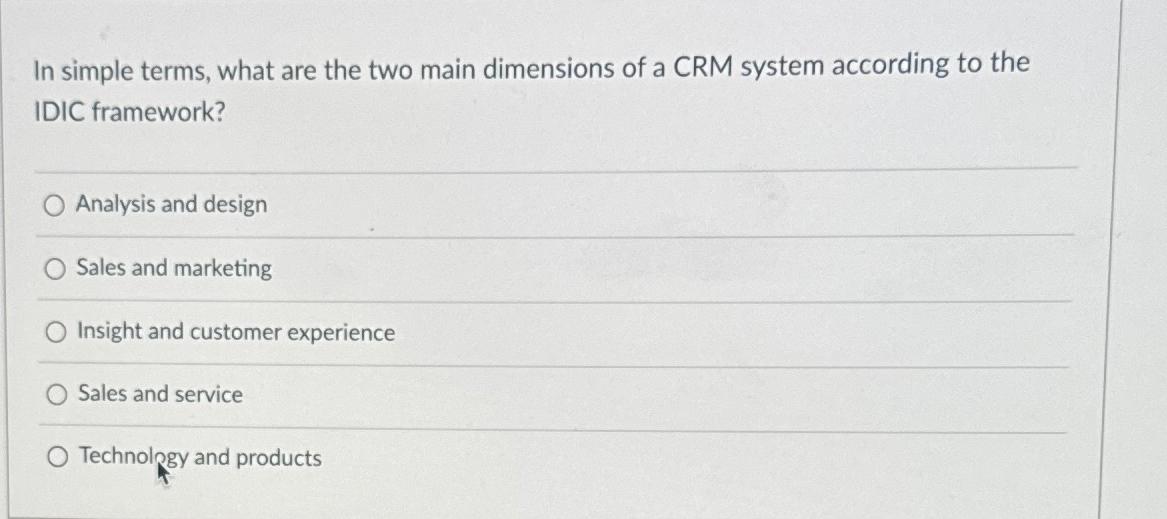 Solved In simple terms, what are the two main dimensions of | Chegg.com
