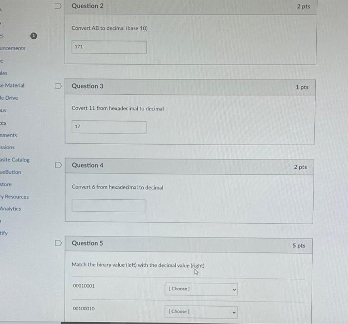 Solved Question 6 1 pts The following is a valid IP address: | Chegg.com
