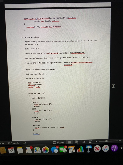 Solved Define the class bankAccount to implement the basic | Chegg.com