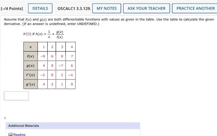 Solved [-14 Points] DETAILS OSCALC1 3.3.129. MY NOTES ASK | Chegg.com