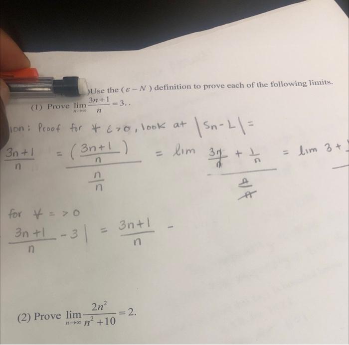 Solved Use the (E-N ) definition to prove each of the | Chegg.com