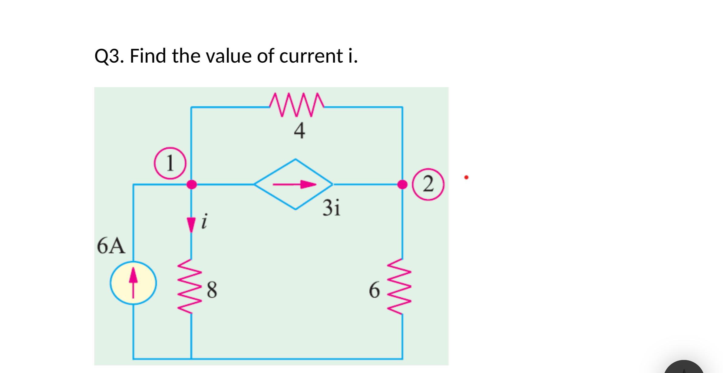 Solved Q3. ﻿Find the value of current i. | Chegg.com