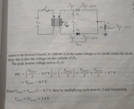 Solved which formula of peak inverse voltage we have used in | Chegg.com