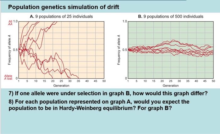 Solved Population genetics simulation of drift A. 9 | Chegg.com