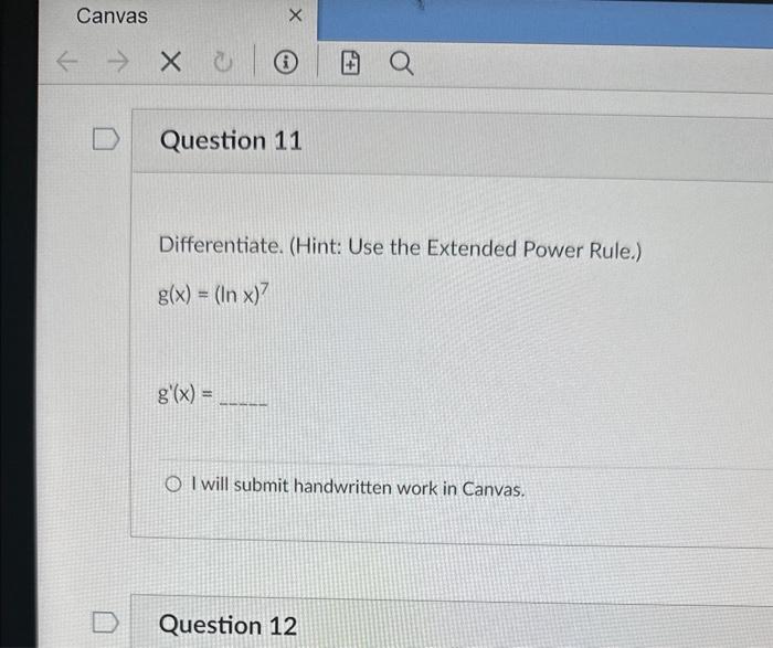 Solved Differentiate. (Hint: Use the Extended Power Rule.) | Chegg.com