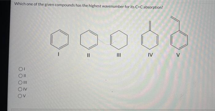 Solved Which one of the given compounds has the highest | Chegg.com
