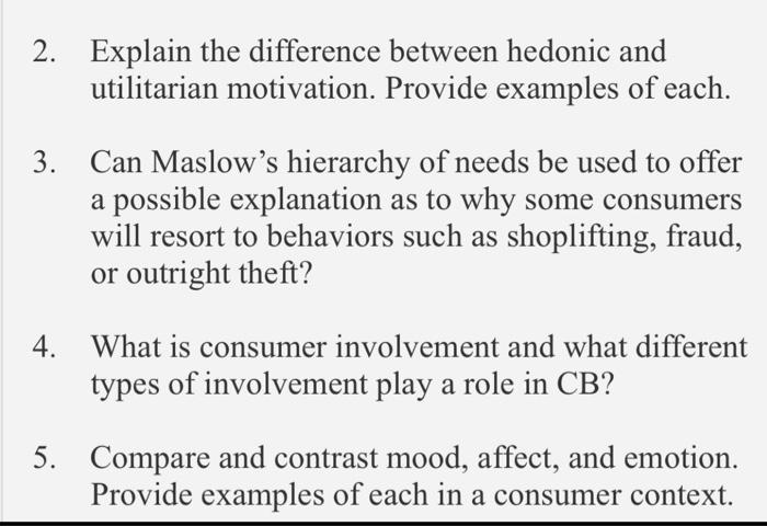 Solved 2. Explain the difference between hedonic and | Chegg.com