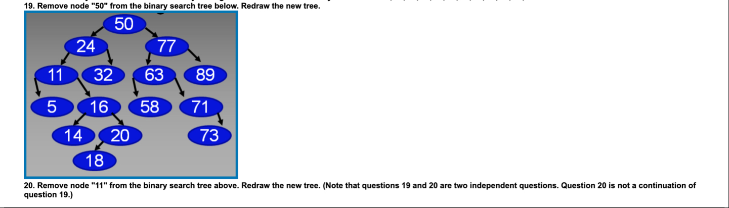 Solved Remove node " 50 " ﻿from the binary search tree | Chegg.com