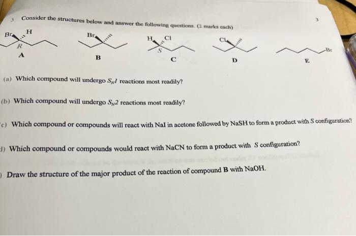 Solved Consider the structures below and answer the | Chegg.com
