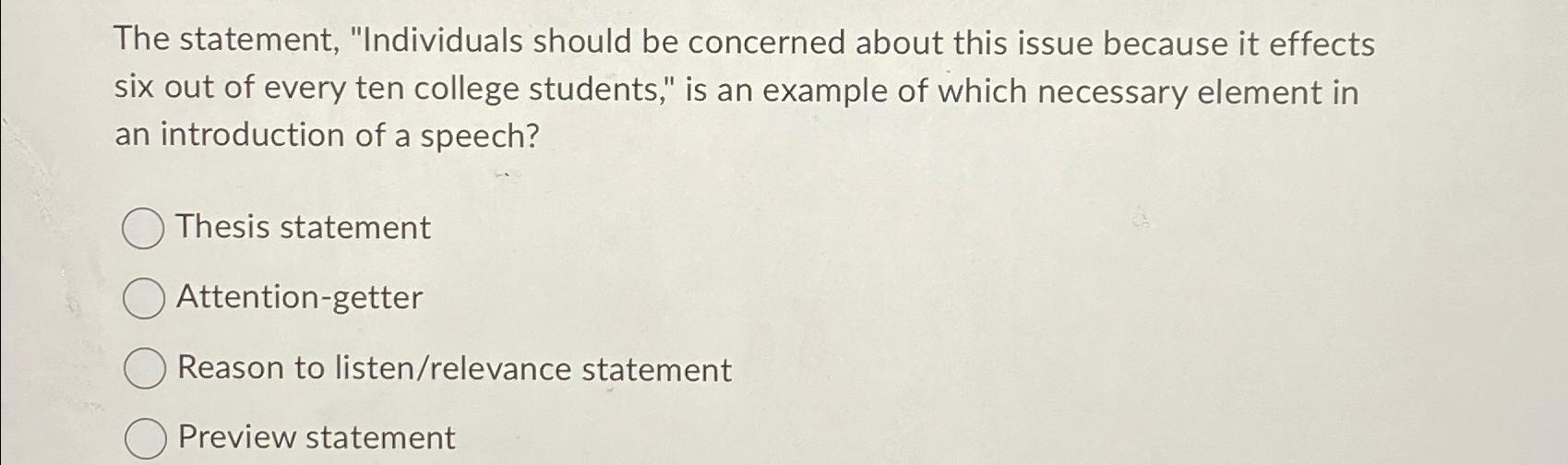Solved The statement, "Individuals should be concerned about | Chegg.com