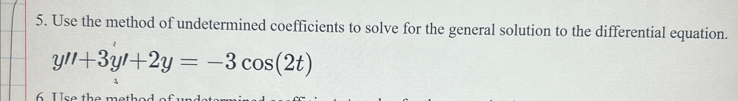 Use the method of undetermined coefficients to solve | Chegg.com