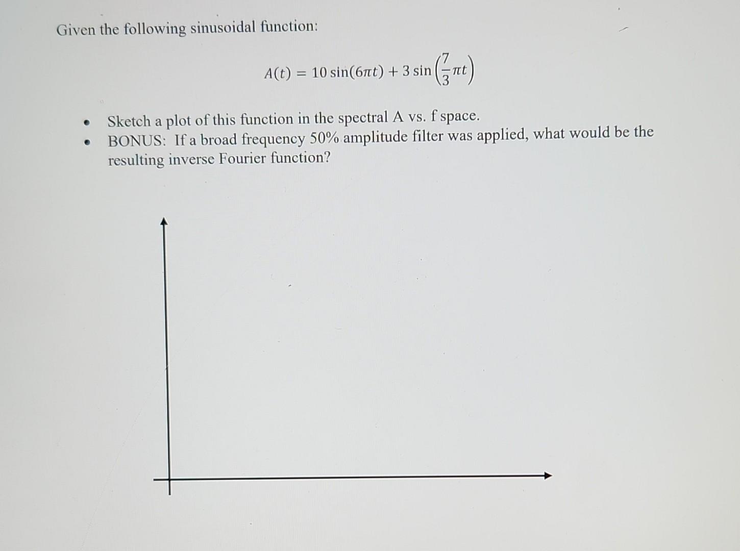 Solved Given the following sinusoidal function: | Chegg.com
