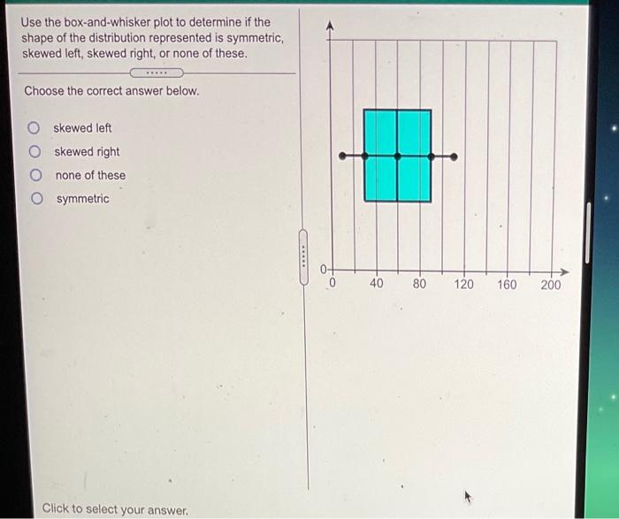 Solved Use the box-and-whisker plot to determine if the | Chegg.com