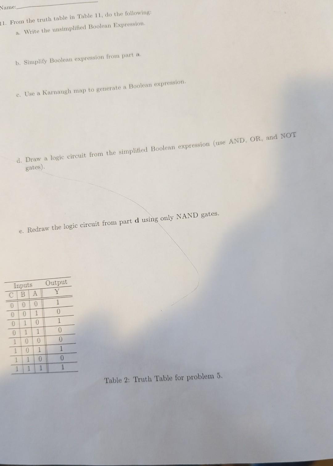 Solved d. Draw a logic circuit from the simplified Boolean | Chegg.com
