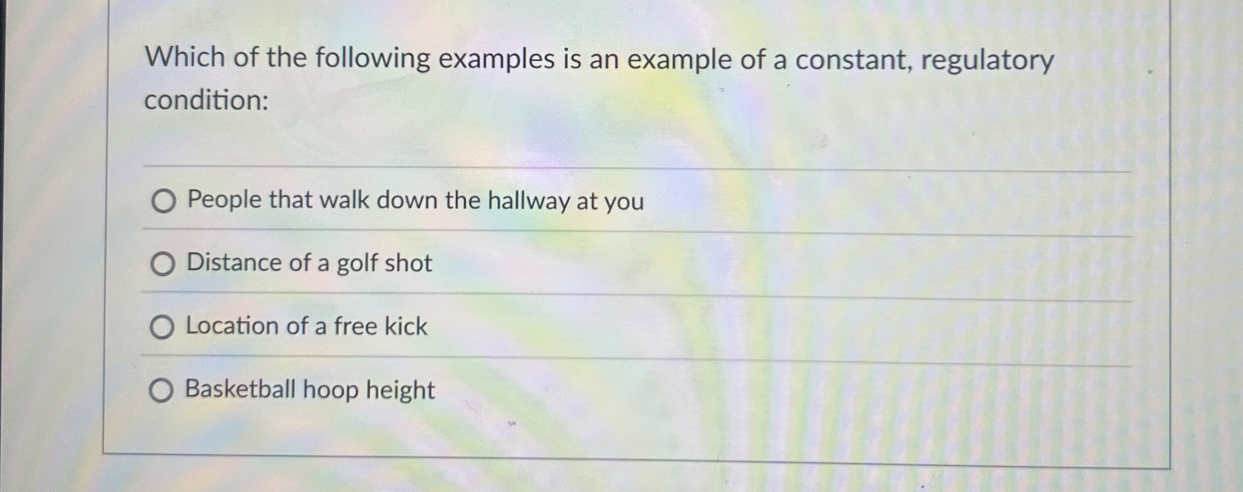 Solved Which of the following examples is an example of a | Chegg.com