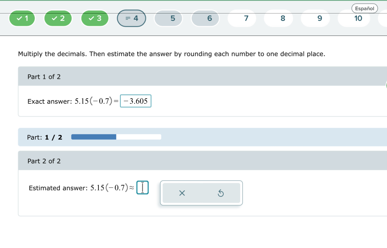 Solved Multiply the decimals. Then estimate the answer by | Chegg.com