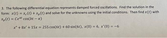 Solved 3. The following differential equation represents | Chegg.com