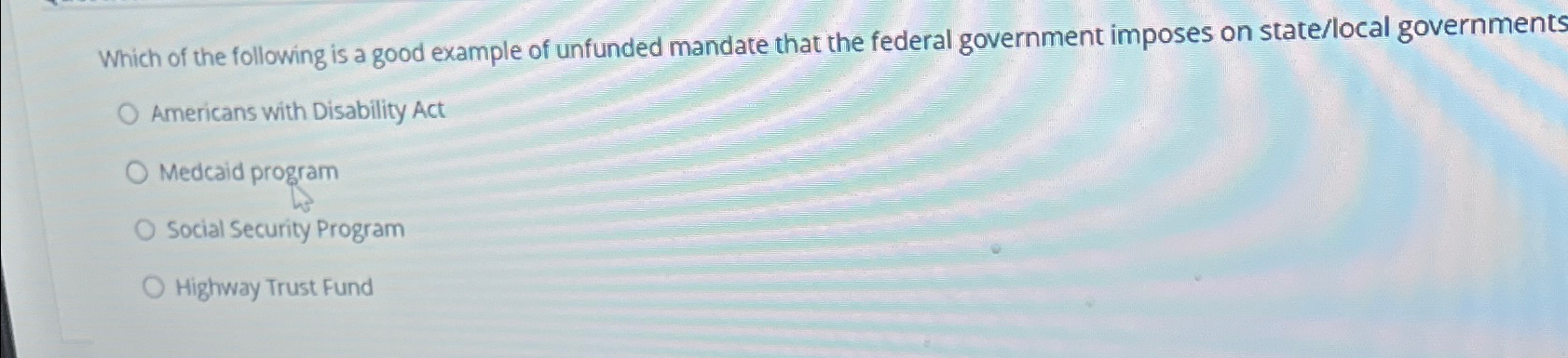 Solved Which of the following is a good example of unfunded | Chegg.com