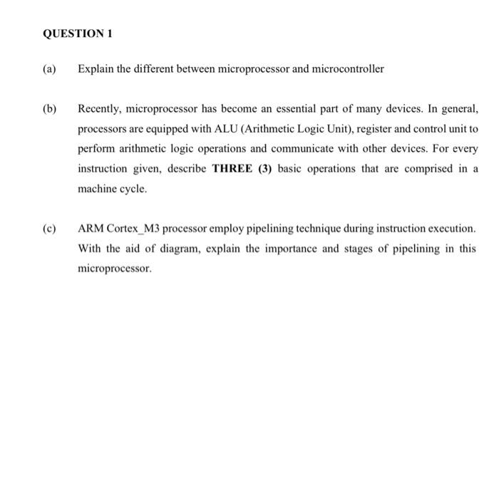Solved Question 1 A Explain The Different Between 1991