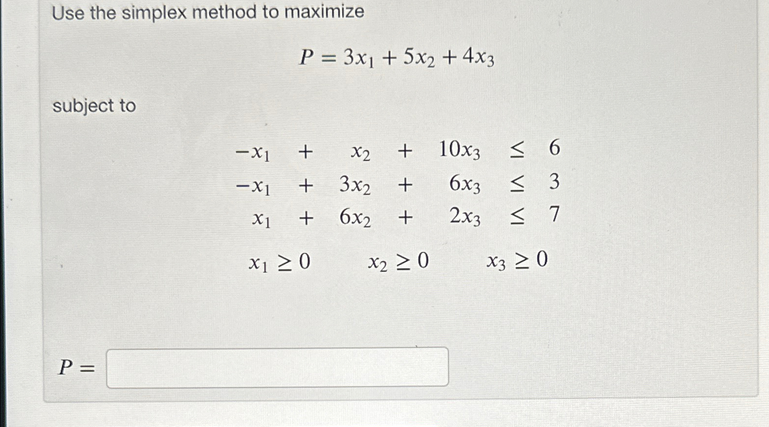 Solved Use the simplex method to | Chegg.com