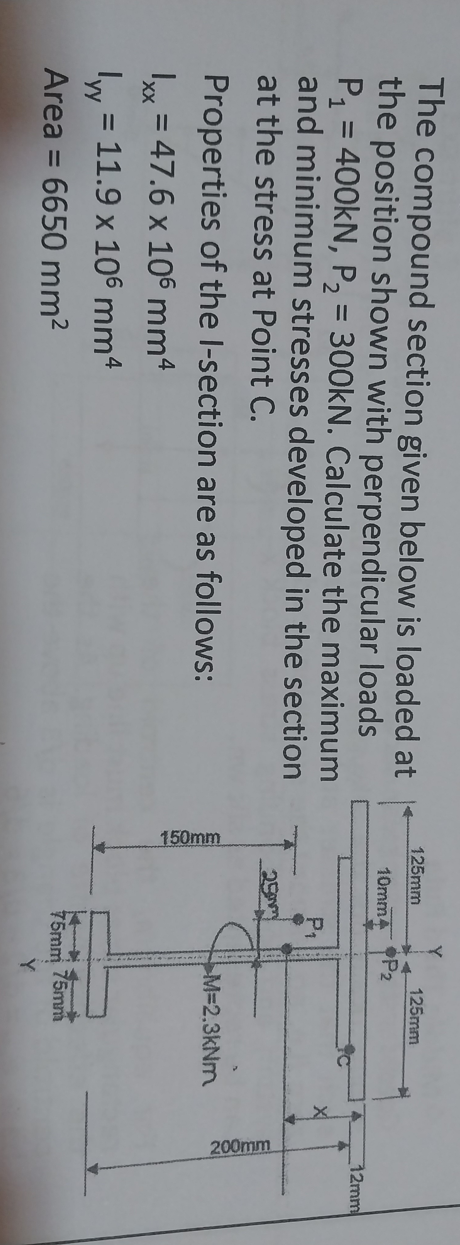 Solved The compound section given below is loaded atthe | Chegg.com