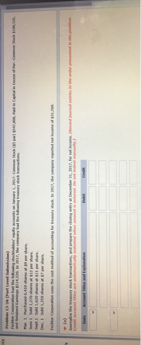 Solved Problem 13-2 (Part Level Submission) Fechter | Chegg.com