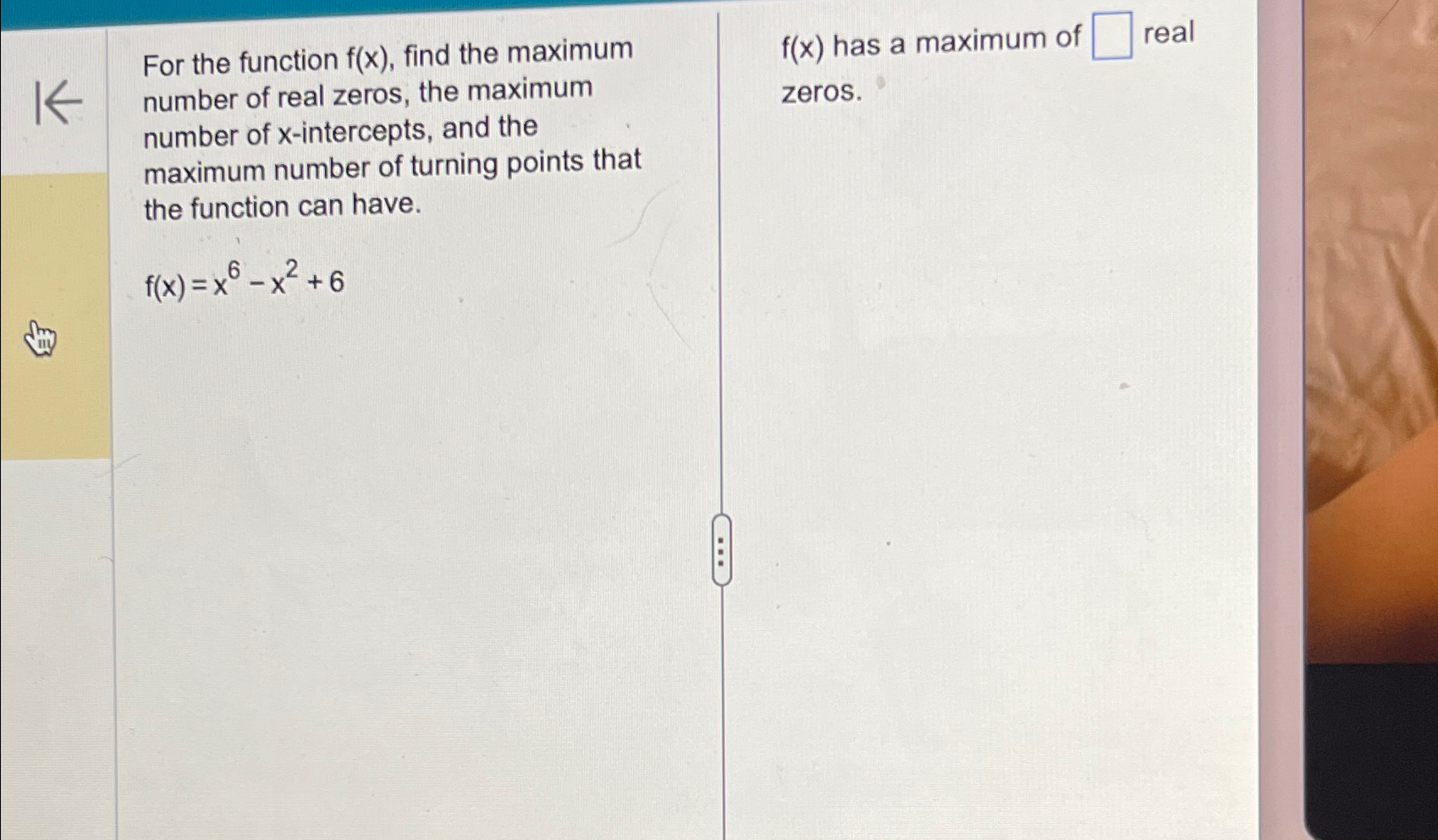 Solved For the function f(x), ﻿find the maximum number of | Chegg.com