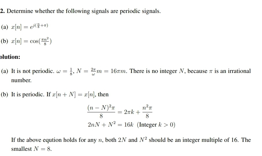 Solved Determine whether the following signals are periodic | Chegg.com