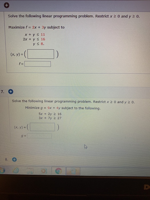 Solved Solve the following linear programming problem. | Chegg.com