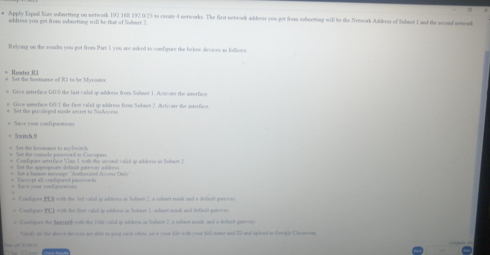 Solved SUBNET 1 SUBNET 2 Fad Server-PT Servero Fao Fa0/2 | Chegg.com