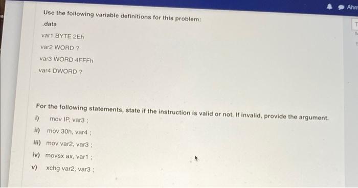 Solved Use the following variable definitions for this | Chegg.com