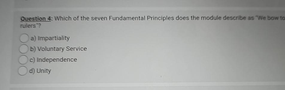 Solved Question 4: Which of the seven Fundamental Principles | Chegg.com