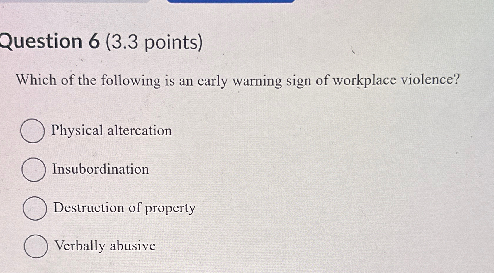 Solved Question 6 ( 3.3 ﻿points)Which of the following is an | Chegg.com